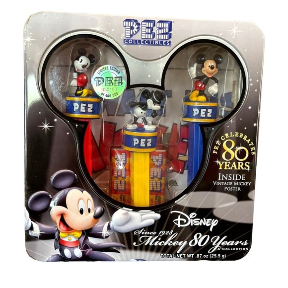 PEZ | Toys | Pez Disney Mickey Celebrate 8 Years 3 Collectibles Dispenser Limited Edition Bl ...